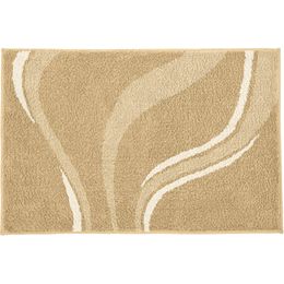 Badematte Kleine Wolke, H:20mm, beige, Polyacryl, Badematten, "&raquo;Vento&laquo;, Badvorleger, Badezimmer Teppich", Badteppich, modernes Welledesign, besonders