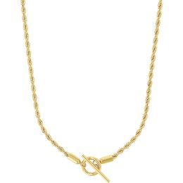 Amor Damen Charm-Kette "Kordelkettengliederung", Edelstahl, L: 45 B: 3mm, gold, Edelstahl, B:3mm, Halsketten