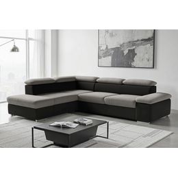 Sit & More Ecksofa SIT & MORE, B:272cm H:73cm T:226cm, schwarz, 100% Polyester;Luxus-Kunstleder/Struktur (88% Polyester, 12% Polyamid), Wohnzimmer, Sofas,
