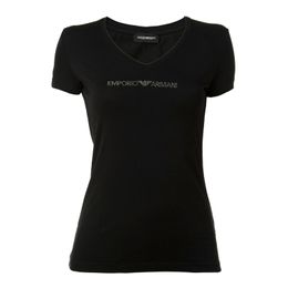 Emporio Armani Damen T-Shirt "T-Shirt 1er Pack", schwarz, Gr. S, Obermaterial: 95% Baumwolle CO. 5% Elasthan EL., Shirts