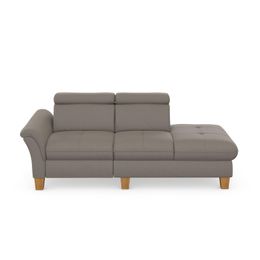Recamiere Home Affaire, B:206cm H:84cm T:93cm, braun, 100% Polyester, Sofas, "Lindgren", wahlweise motorische TV-Funktion, Bettkasten und