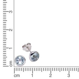 ZEEme Damen Paar Ohrstecker "Silber 925 rhodiniert mit 2x Blautopas (beh.) 7,5mm", one-size, Silber 925 (Sterlingsilber), wei&szlig;, Silber 925