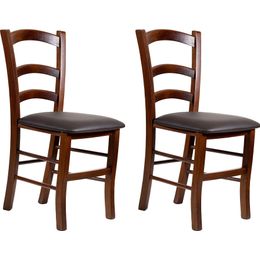 Esszimmerstuhl Home Affaire, B:44cm H:87cm T:49cm, braun, Kunstleder, St&uuml;hle, "Super Paesana", Buche Massivholz mit Kunstlederbezug