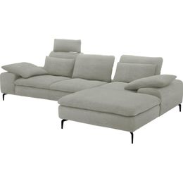 Ecksofa W.Schillig, B:299cm H:83cm T:178cm, grau, Chenille-Flachgewebe R66 (85% Polyester, 15% Nylon), Wohnzimmer, Sofas, "valentinoo, Designsofa,