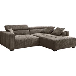 Jockenh&ouml;fer Ecksofa, B:283cm T:123cm, grau, JOCKENH&Ouml;FER GRUPPE, Korpus: 95% Polyester, 5% Nylon;Kissen: 95% Polyester, 5% Nylon, Wohnzimmer, Sofas, "Severino