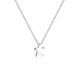 Elli Damen Kette mit Anhänger "Stern Schlicht Basic 925 Silber", 45, ohne Stein, Silber 925 (Sterlingsilber), L: 45, silber, Silber 925