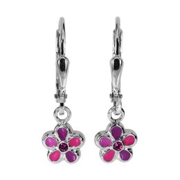 OSTSEE-SCHMUCK Damen Paar Ohrh&auml;nger "- Blume - Silber 925/000 -", Silber 925 (Sterlingsilber), lila, Silber 925 (Sterlingsilber), Ohrringe