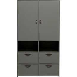 Garderobenschrank Woood, gr&uuml;n, Holzwerkstoff, Flur, Schr&auml;nke, "Stage", viel Stauraum, H 185 cm x B 102 cm