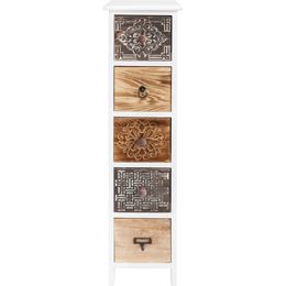 Kommode HEINE HOME, B:23cm H:93cm T:25cm, braun, MDF, Massivholz, Sideboards