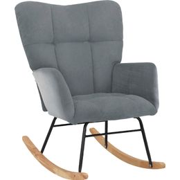 Schaukelsessel Home Affaire, B:71cm H:98cm T:89cm, grau, Sessel, "Anika, Ohrensessel Wohnzimmer mit Funktion", Sitz und R&uuml;cken gepolstert, Beine aus