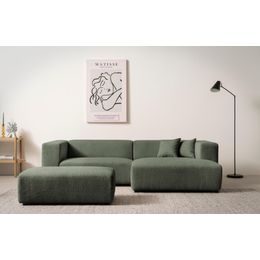 Polsterecke Home Affaire, B:267cm H:66cm T:163cm, grün, Sofas, "BAKELS, Ecksofa-Set mit Hocker, L-Form mit Schlaffunktion", Ecksofa-Set (incl.
