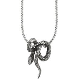 Bruno Banani Damen Kette mit Anhänger "Schmuck", Edelstahl, L: 55 B: 2,8mm, schwarz, Edelstahl, B:2,8mm, Halsketten