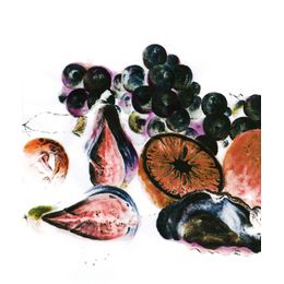 Bild Komar, B:40cm H:50cm, bunt, Holz, Papier, Wohnzimmer, Bilder, "Fruits d'automne", Wandbild zur Dekoration - ohne Rahmen