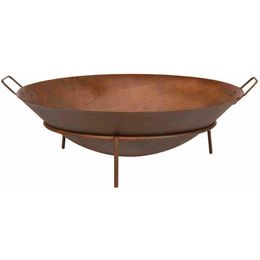 Feuerschale siena GARDEN, B:70cm H:25cm L:70cm &Oslash;:70cm, braun, Gusseisen, Feuerk&ouml;rbe, "Rusty &Oslash; 70 cm", Gusseisen rostbraun, mit Griffen