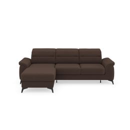 Sit & More Ecksofa SIT & MORE, B:258cm H:85cm T:170cm, braun, 98% Polyester, 2% Polyamid, Wohnzimmer, Sofas, "Sinatra L-Form", mit Recamiere, optional mit