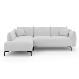 Ecksofa, B:269cm H:97cm T:168cm, grau, LeGer Home by Lena Gercke, 100% Polyester, Wohnzimmer, Sofas, "Adelita mit Ottomane links oder rechts