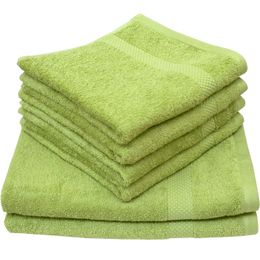 Handtuch Set Dyckhoff, gr&uuml;n, Frottier, Obermaterial: 100% Baumwolle, Handtuch-Sets, "Planet", 4 Handt&uuml;cher (50x100cm), 2 Duscht&uuml;cher (70x140cm)