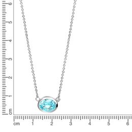 Celesta Damen Kette mit Anh&auml;nger "925 Silber rhodiniert mit echten Blautopasen", 42+3cm, Silber 925 (Sterlingsilber), L: 45 B: 10mm, silber, Silber