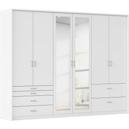 Drehtürenschrank Rauch, B:275cm H:212cm T:58cm, weiß, Holzwerkstoff, Schränke, "Kleiderschrank Schrank Garderobe Wäscheschrank WILDBERG", mit 6
