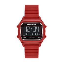 Skechers Herren Chronograph "FISKE"rot, Armbanduhren, Quarzuhr, Armbanduhr, Herrenuhr, Silikonarmband, digital, Tag