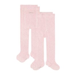 s.Oliver Jungen Strumpfhose "Strumpfhose 2er Pack", Gr. 62, rosa, 67% Baumwolle, 32% Polyamid, 1% Elasthan, Strumpfhosen