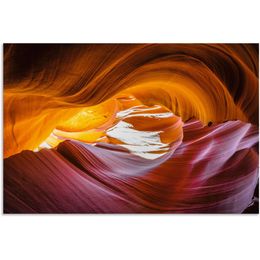 Alu-Dibond-Druck Artland, B:120cm H:80cm, orange, Bilder, "Antelope Canyon in den USA", f&uuml;r Innen- und Au&szlig;enbereich geeignet, Outdoorbild
