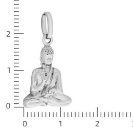 Vivance Damen Kettenanh&auml;nger "925/- Sterling Silber rhodiniert Buddah", one-size, Silber 925 (Sterlingsilber), 2 g, wei&szlig;, Silber 925