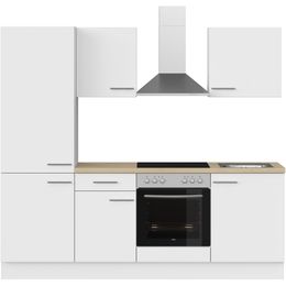 K&uuml;chenzeile IMPULS K&Uuml;CHEN, B:230cm H:206,2cm T:60cm, wei&szlig;, Komplettk&uuml;chen-Sets, ""Tirana", Ausrichtung w&auml;hlbar, Schubk&auml;sten mit Soft-Close",