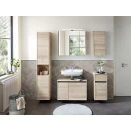 Waschbeckenunterschrank SAPHIR, B:80cm H:53cm T:33cm, beige, Spanplatte, Badezimmer, Schr&auml;nke, "Quickset 393"