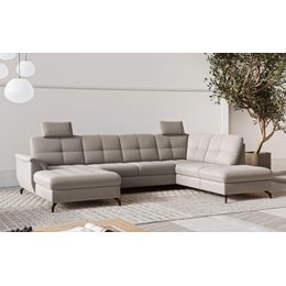 Sit & More Wohnlandschaft SIT & MORE, B:319cm H:92cm T:212cm, grau, 95% Polyester 5% Polyamid, Sofas, "Zora", wahlweise mit Bettfunktion und Bettkasten