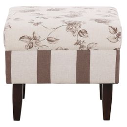 Hocker Home Affaire, B:48cm H:40cm T:48cm, braun, Druckstoff (50% Polyester, 50% Baumwolle), Wohnzimmer, Hocker, "Asino"