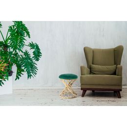 Sitzhocker Kayoom, B:40cm H:49cm T:40cm, gr&uuml;n, Bezug: 80% Baumwolle 20% Polyester (Samt) Gestell: Stahl, Flur, Hocker, "Hocker Wesley 325,Sitzpouf in