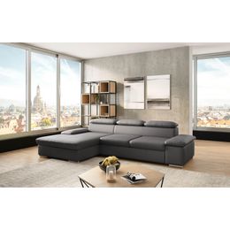 Sit & More Ecksofa SIT & MORE, B:286cm H:73cm T:174cm, braun, NaturLEDER;Spannstoff, Wohnzimmer, Sofas, "Valantine L-Form, B: 286 cm", mit Arm- &