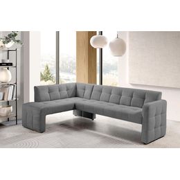Essbank, B:245cm H:83cm T:159cm, grau, exxpo - SOFA FASHION, K&uuml;che, Sitzb&auml;nke, "Barista, bequem und elegant, hohe Bodenfreiheit", Eckbank Barista