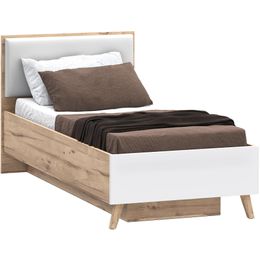 Stauraumbett FORTE, B:97,4cm H:94,2cm L:206,5cm, wei&szlig;, Betten, "Vankka viel Stauraum, skandinavisches Design, Made in Europe", aufklappbarer