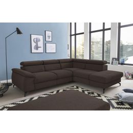 Ecksofa COTTA, B:249cm H:72cm T:207cm, braun, Microfaser (100% Polyester);Flachgewebe (100% Polyester), Wohnzimmer, Sofas, "Kitty L-Form, B: 249 cm",