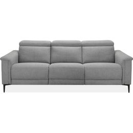 3-Sitzer Home Affaire, B:222cm H:97cm T:100cm, grau, Webstoff 100% Polyester, Sofas, "Lund, mit manueller und elektrischer Relaxfunktion", in 2