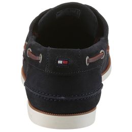 Tommy Hilfiger Herren Bootsschuh "TH BOAT SHOE CORE SUEDE", Gr. 41, blau, Veloursleder, Schuhe, Casualschuh, Freizeitschuh, Schn&uuml;rer mit