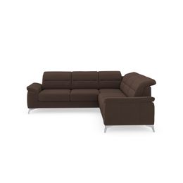 Sit & More Ecksofa SIT & MORE, B:251cm H:85cm T:231cm, braun, 98% Polyester, 2% Polyamid, Wohnzimmer, Sofas, "Sinatra L-Form", optional mit Kopfteilverstellung