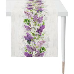 Tischl&auml;ufer Apelt, B:45cm L:140cm, lila, Baumwolle, Polyester, Tischdecken, "6404 SPRINGTIME, Fr&uuml;hjahrsdeko, Fr&uuml;hling", Digitaldruck