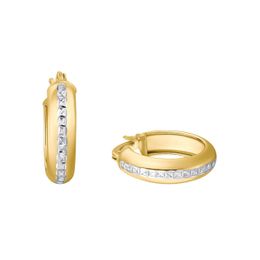 Amor Damen Paar Creolen "2013737", Gelbgold 375, gold, Gelbgold 375, Ohrringe