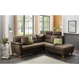 Ecksofa Home Affaire, B:236cm H:89cm T:212cm, gr&uuml;n, 100% Polyester;Struktur (100% Polyester);Luxus-Microfaser in Lederoptik (100% Polyester),