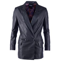 Maze Damen Lederblazer "42021124", schwarz, Gr. S, Obermaterial: 100% Lammleder; Innenfutter: 100% Baumwolle; Ärmelfutter: 100% Polyester, Blazer