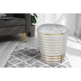 Sitzhocker Kayoom, B:42cm H:50cm T:42cm, wei&szlig;, Bezug: 50% Baumwolle 50% Acryl / Korpus: Pappelholz, Hocker, "Hocker Doric, trendiger Look,