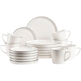 Mäser MÄSER Kaffeeservice "SITA, Kaffeeservice, Porzellan", 18 Stk., schwarz-weiß, Geschirr-Sets, Geschirr-Set, Service