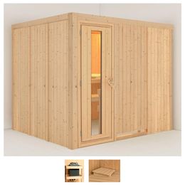 Karibu Sauna "Gitte", ohne Ofen, (ohne Ofen), beige, Saunen, ohne Ofen