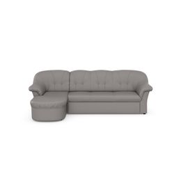 Ecksofa DOMO collection, B:238cm H:82cm T:141cm, grau, 100% Polyester, Wohnzimmer, Sofas, "Pegnitz, elegante Rückensteppung, kompakte Stellmaße