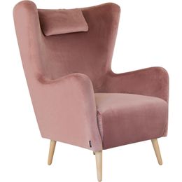 Sessel Home Affaire, B:77cm H:106cm T:92cm, rosa, Samtoptik (100% Polyester);Luxus-Microfaser Lederoptik (100% Polyester);Struktur fein (100%