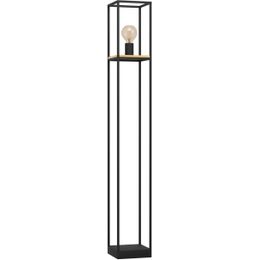 Eglo Stehlampe "LIBERTAD Stehlampe, Stahl und Holz, IP20, E27, Wohnzimmerlampe, Lampe", H: 128,5cm, 1 Stk., braun, Wohnzimmer, Leuchten, Stehleuchte,