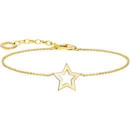 Thomas Sabo Damen Armband "mit Stern-Anhänger", 19, Silber 925 (Sterlingsilber), gold, Silber 925 (Sterlingsilber), Armbänder